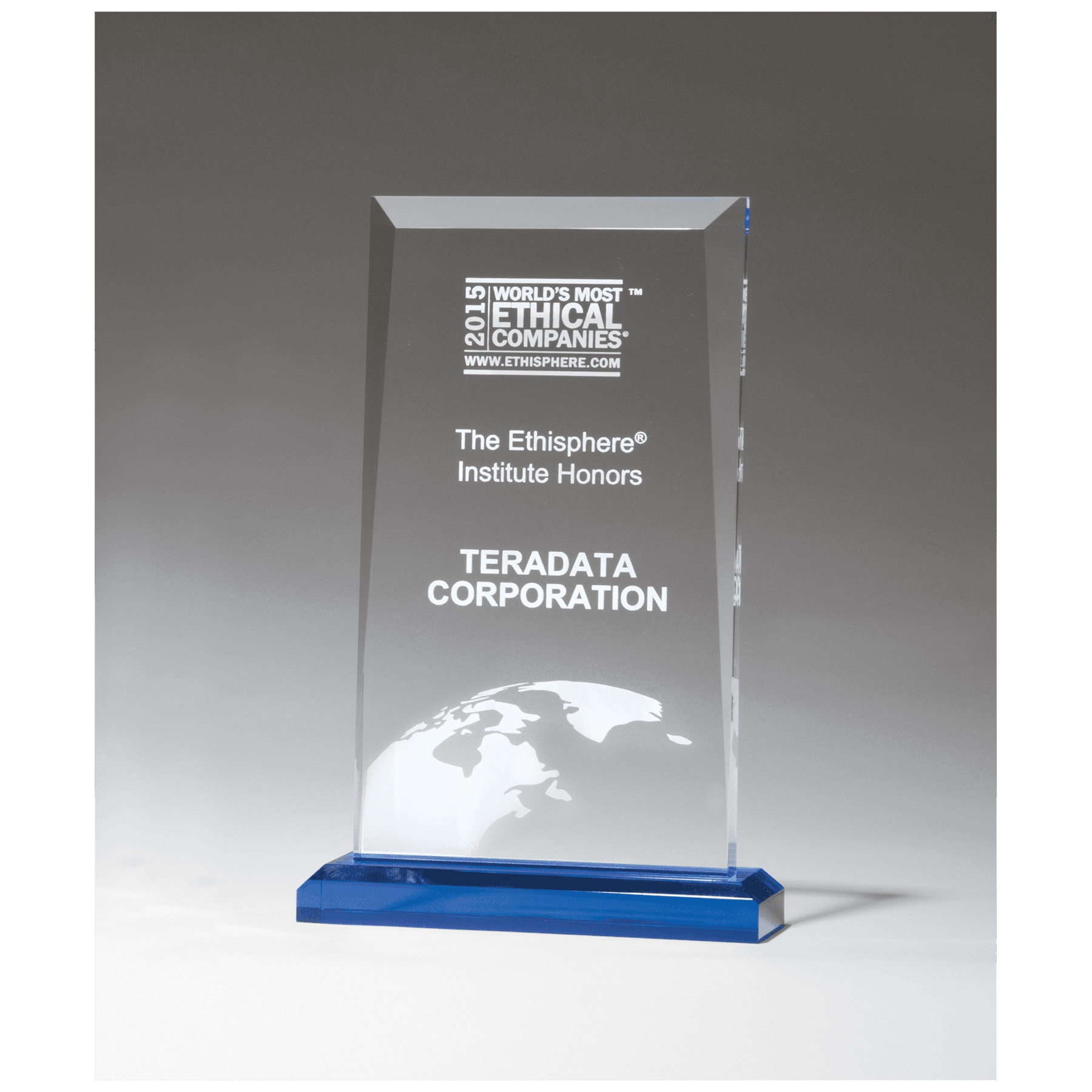 Apex Series Clear Acrylic Award with Blue Highlights and Blue Base ...